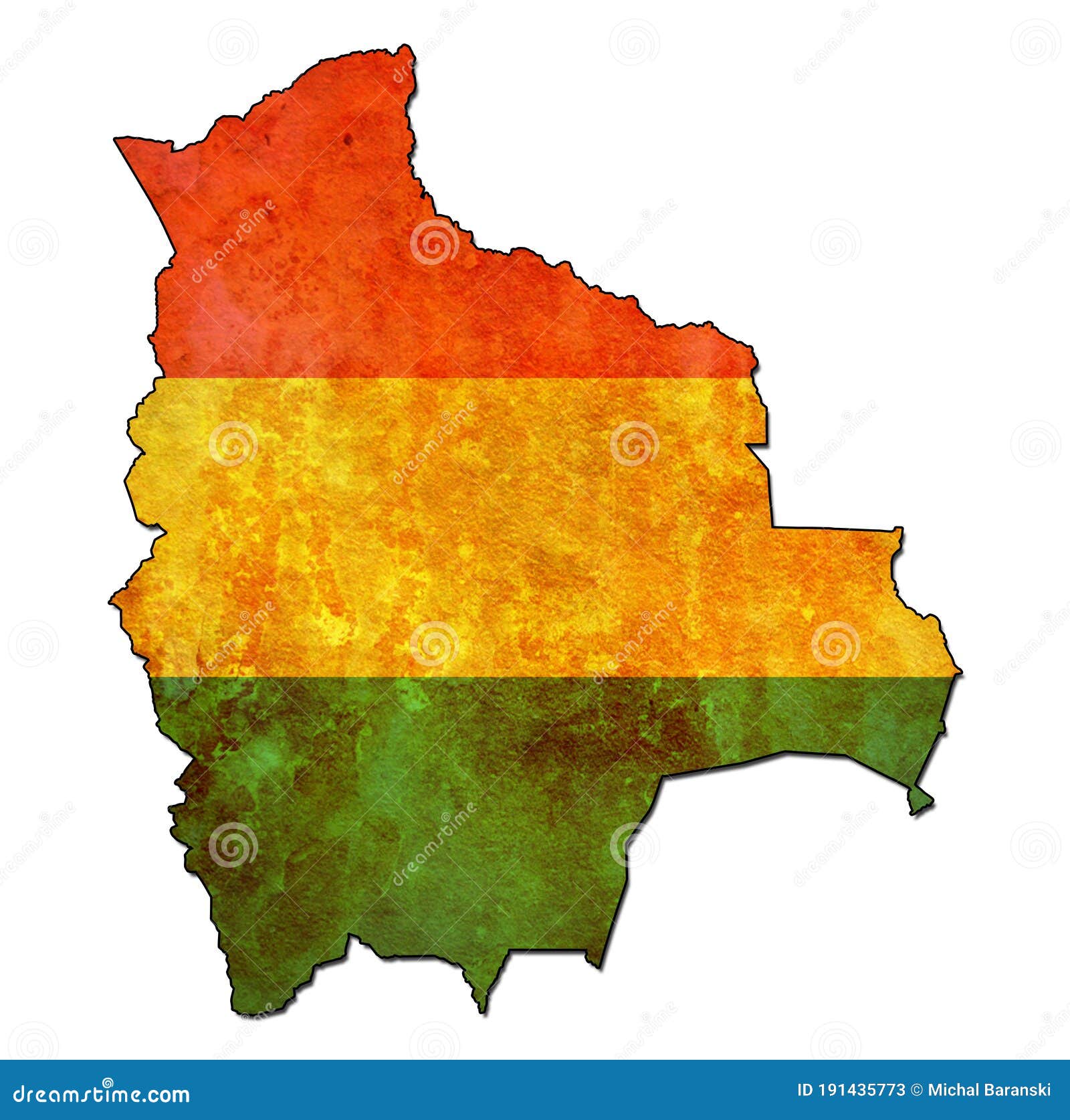 Bolivia Territory with Flag Stock Illustration - Illustration of flag ...
