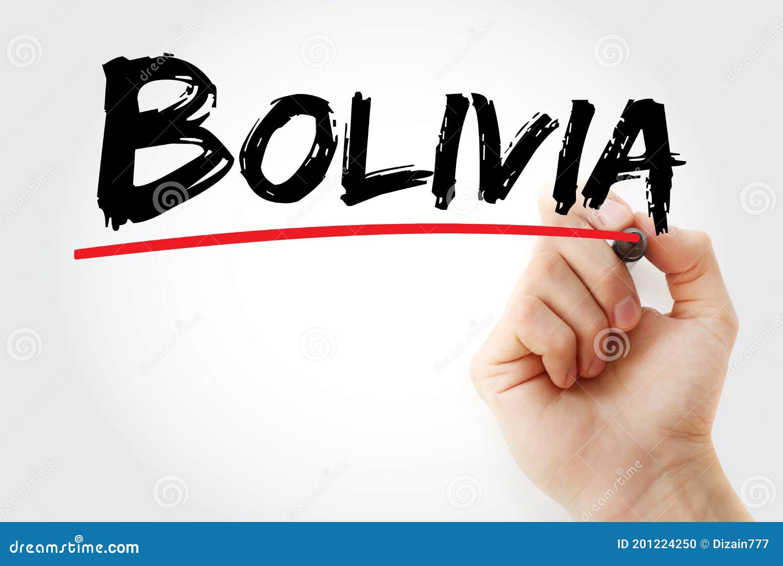 Bolivia text with marker stock photo. Image of sucre - 201224250