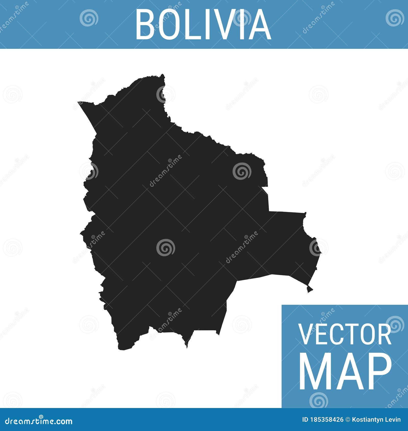 Bolivia Vector Map with Title Stock Vector - Illustration of ...