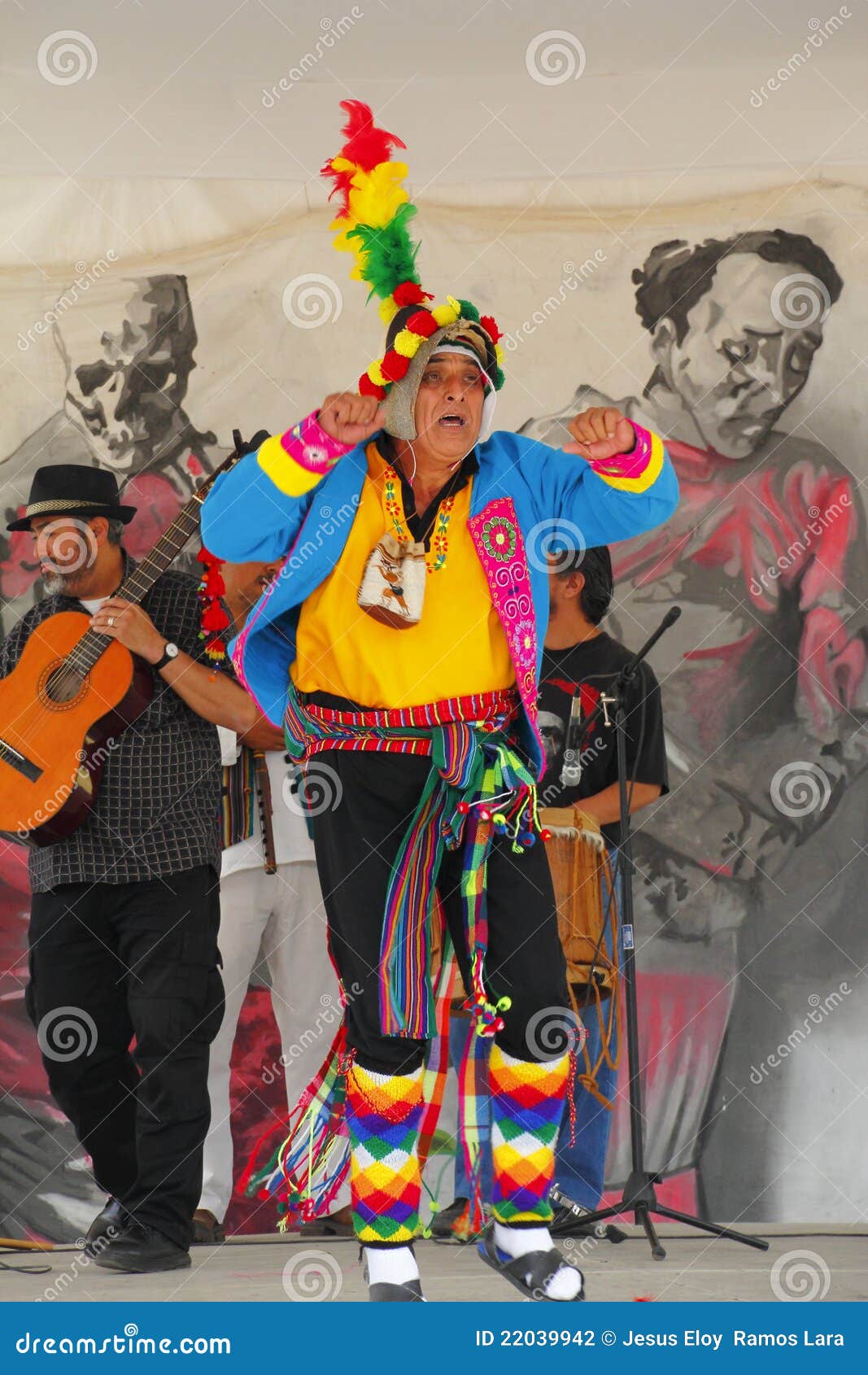 Bolivian Man Wearing a Traditional Traditional Dress and Dancing ...