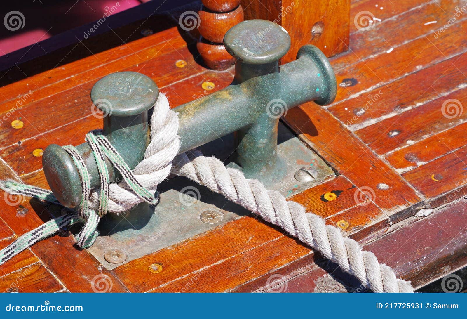 The Bollard with rope stock image. Image of party, marina - 217725931