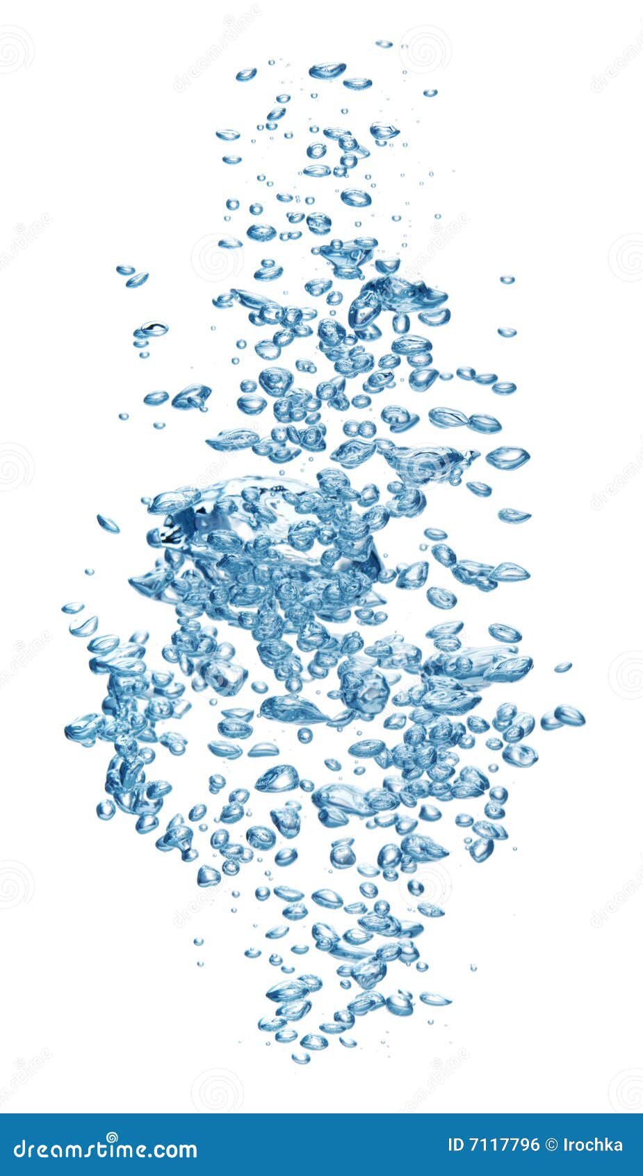 Bolle di aria blu in acqua fotografia stock. Immagine di turbinato ...