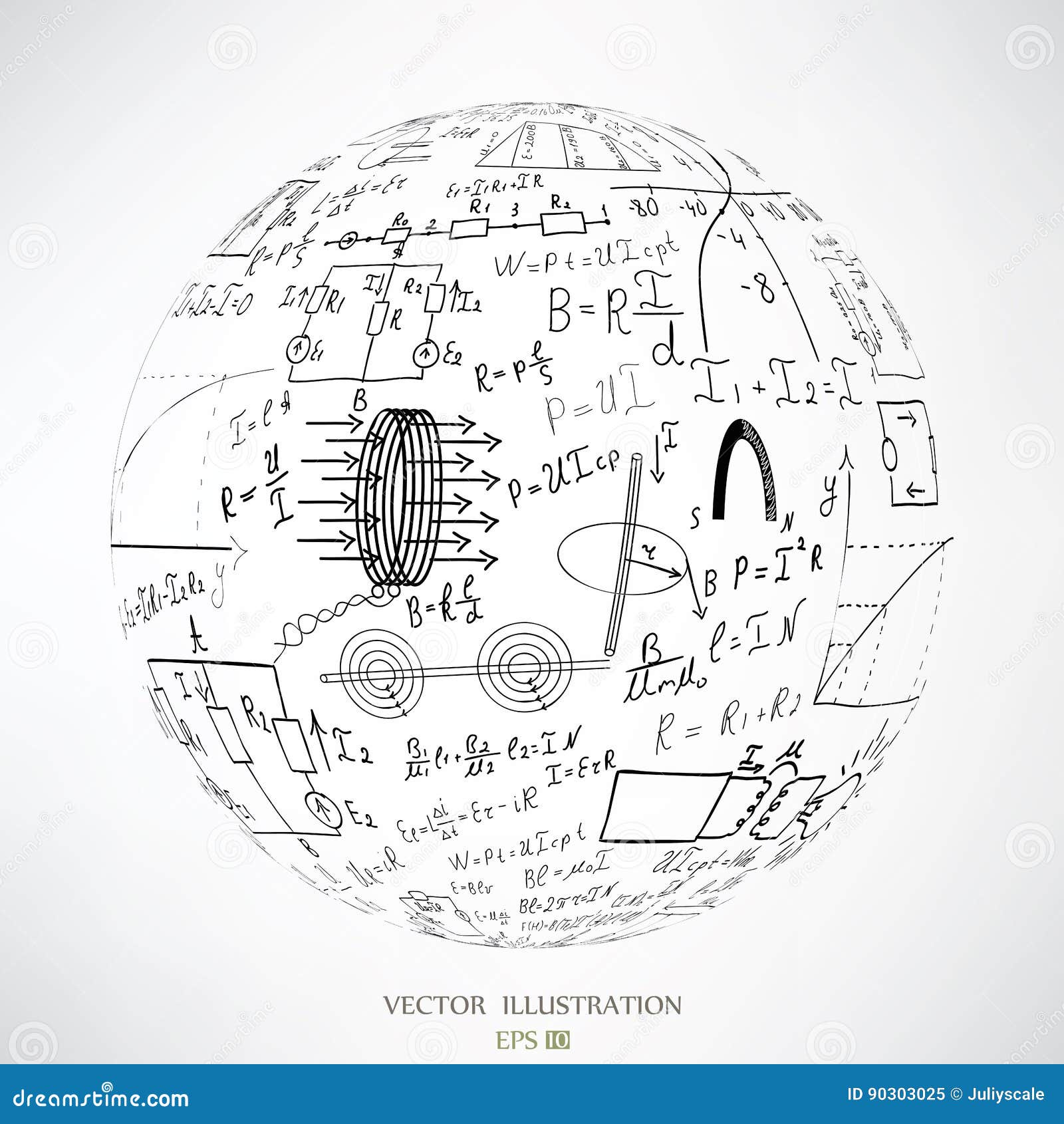Bollen Av Matematiska Formler Vektor Illustrationer - Illustration av ...