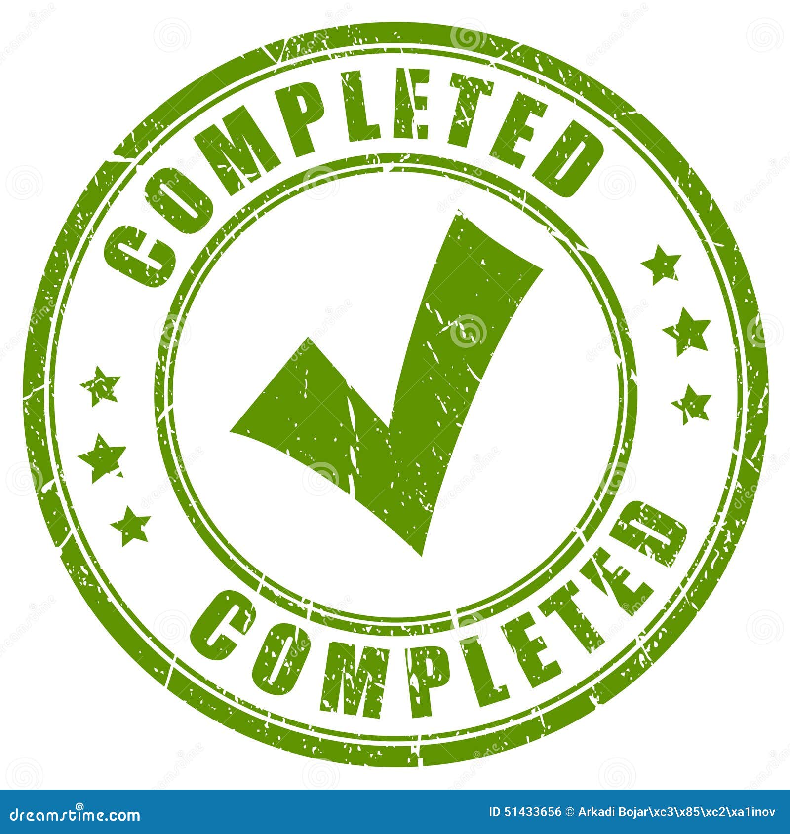 Bollo Completato Del Segno Di Spunta Illustrazione Vettoriale ...
