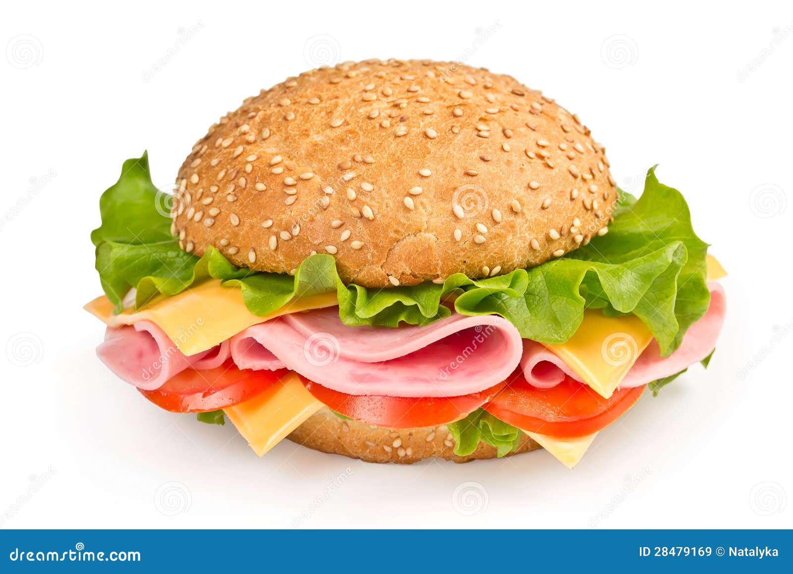 Bollo Con El Jamón, El Queso Y El Tomate Imagen de archivo - Imagen de ...