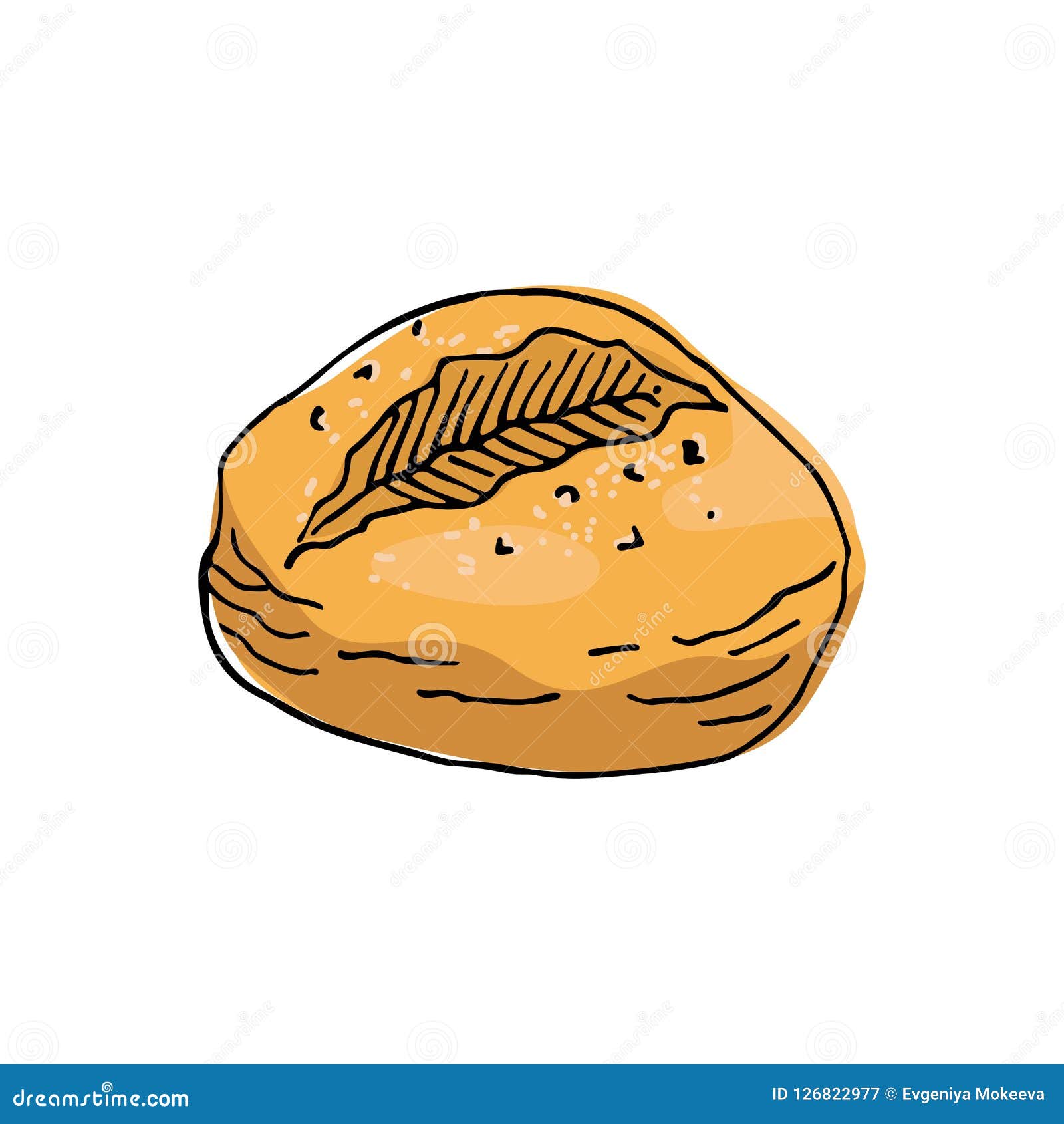 Bollo Del Bosquejo En El Fondo Blanco Stock de ilustración ...