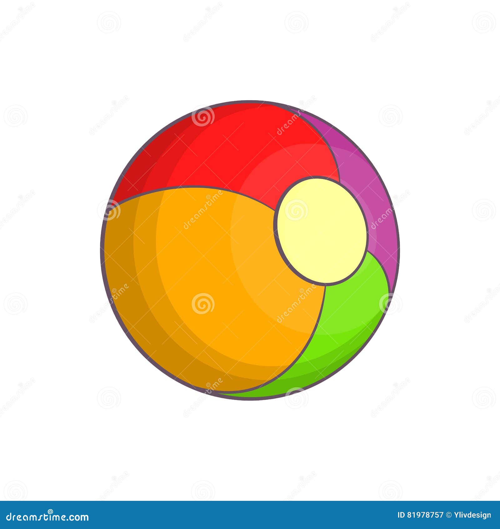 Bollsymbol, Tecknad Filmstil Vektor Illustrationer - Illustration av ...