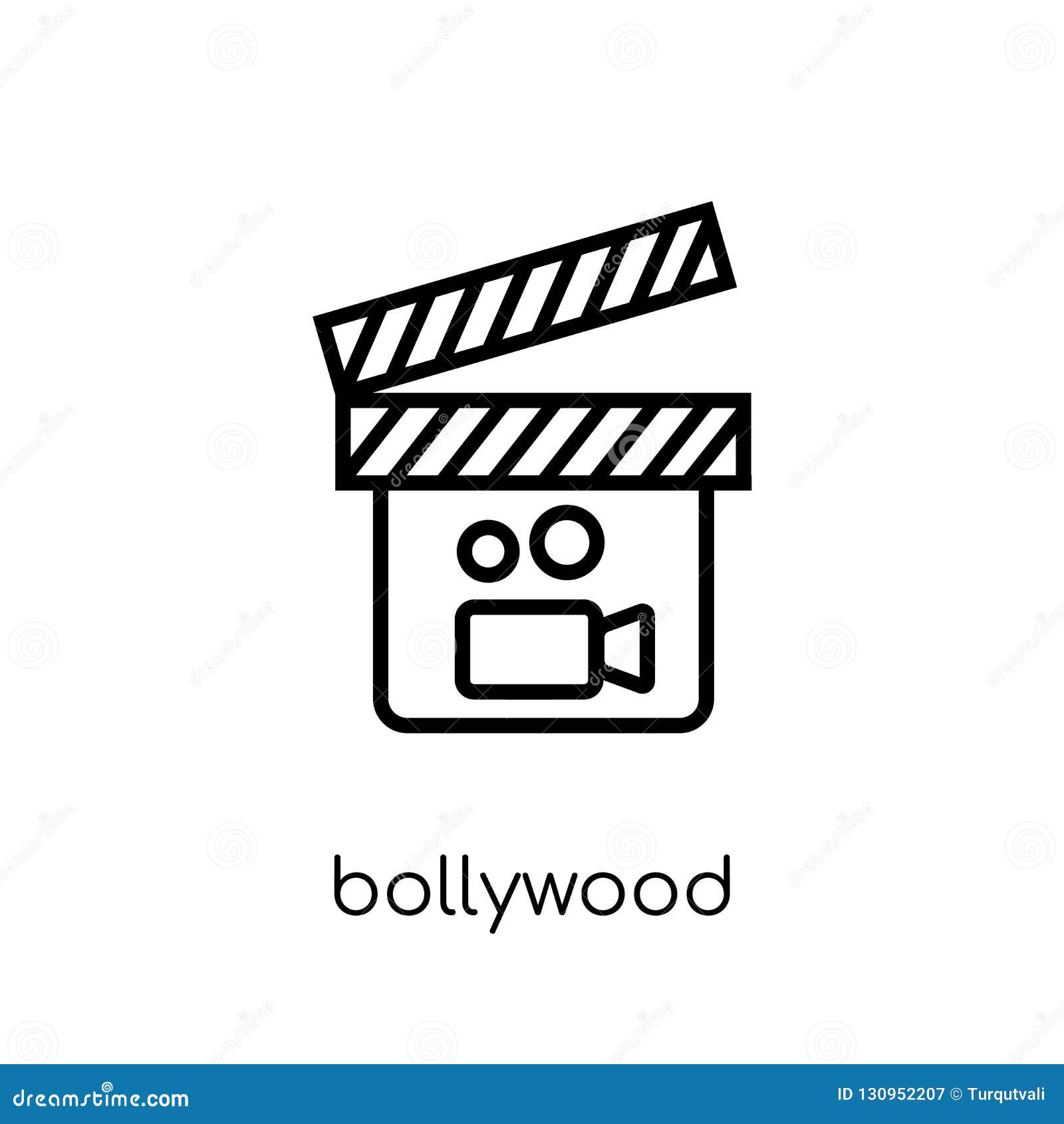 Bollywood Icon. Trendy Modern Flat Linear Vector Bollywood Icon Stock ...