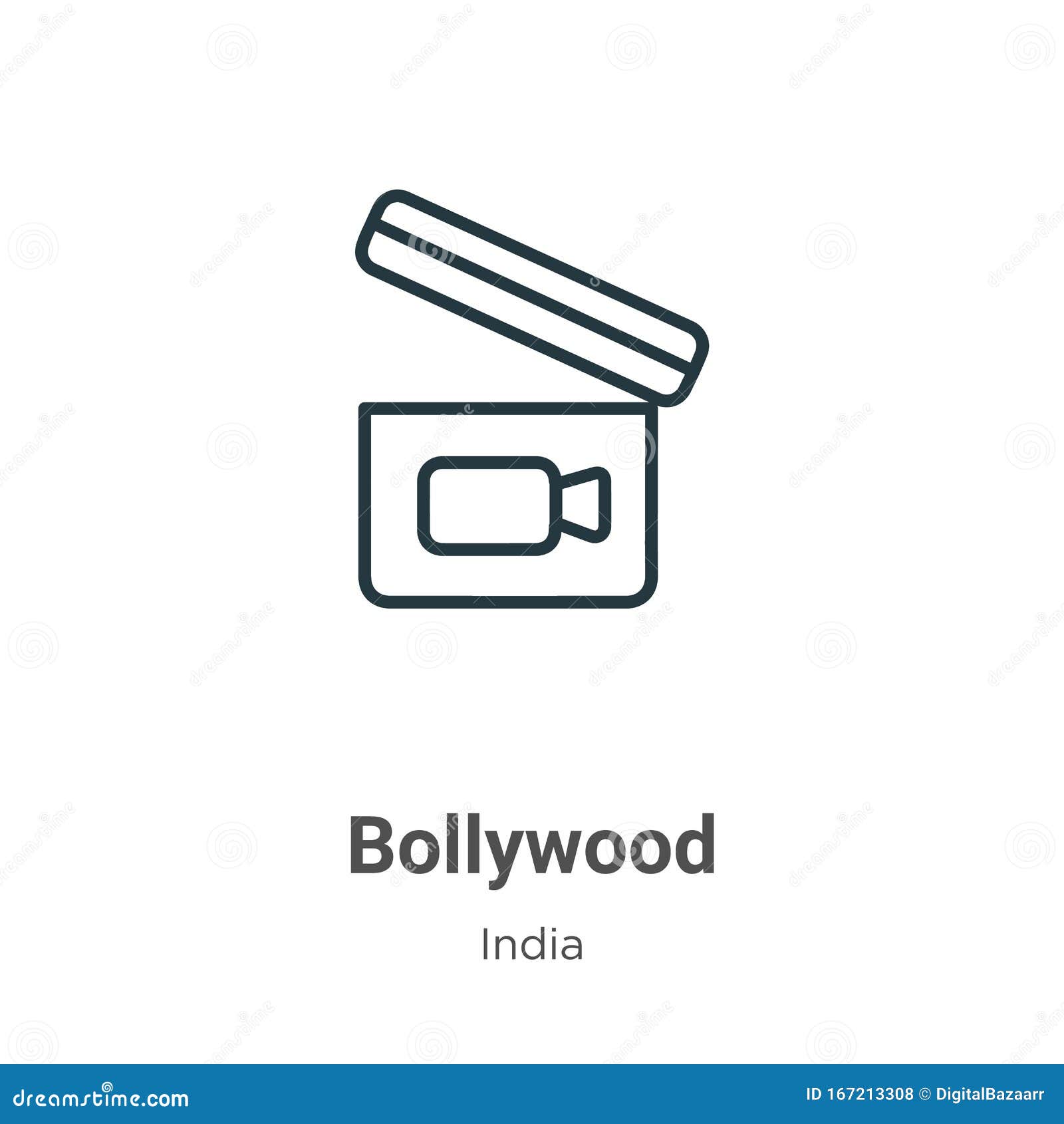 Bollywood Outline Vector Icon. Thin Line Black Bollywood Icon, Flat ...
