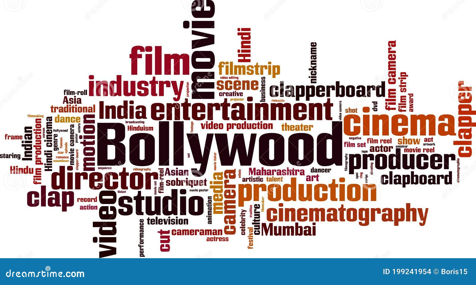 Bollywood word cloud stock vector. Illustration of producer - 199241954