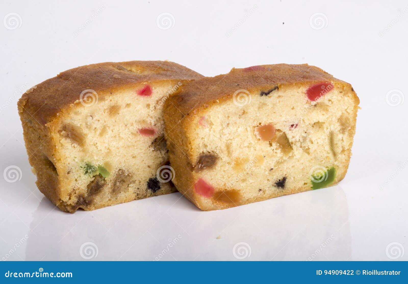 Bolo Seco Tradicional Do Fruto Da Fatia Foto de Stock - Imagem de natal ...