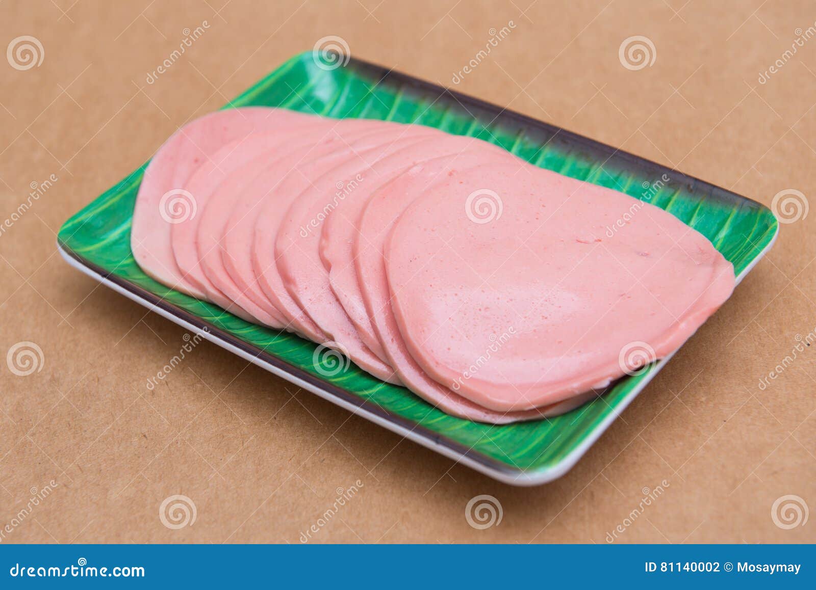 Bologna Ham Slides in dish stock photo. Image of appetizer - 81140002