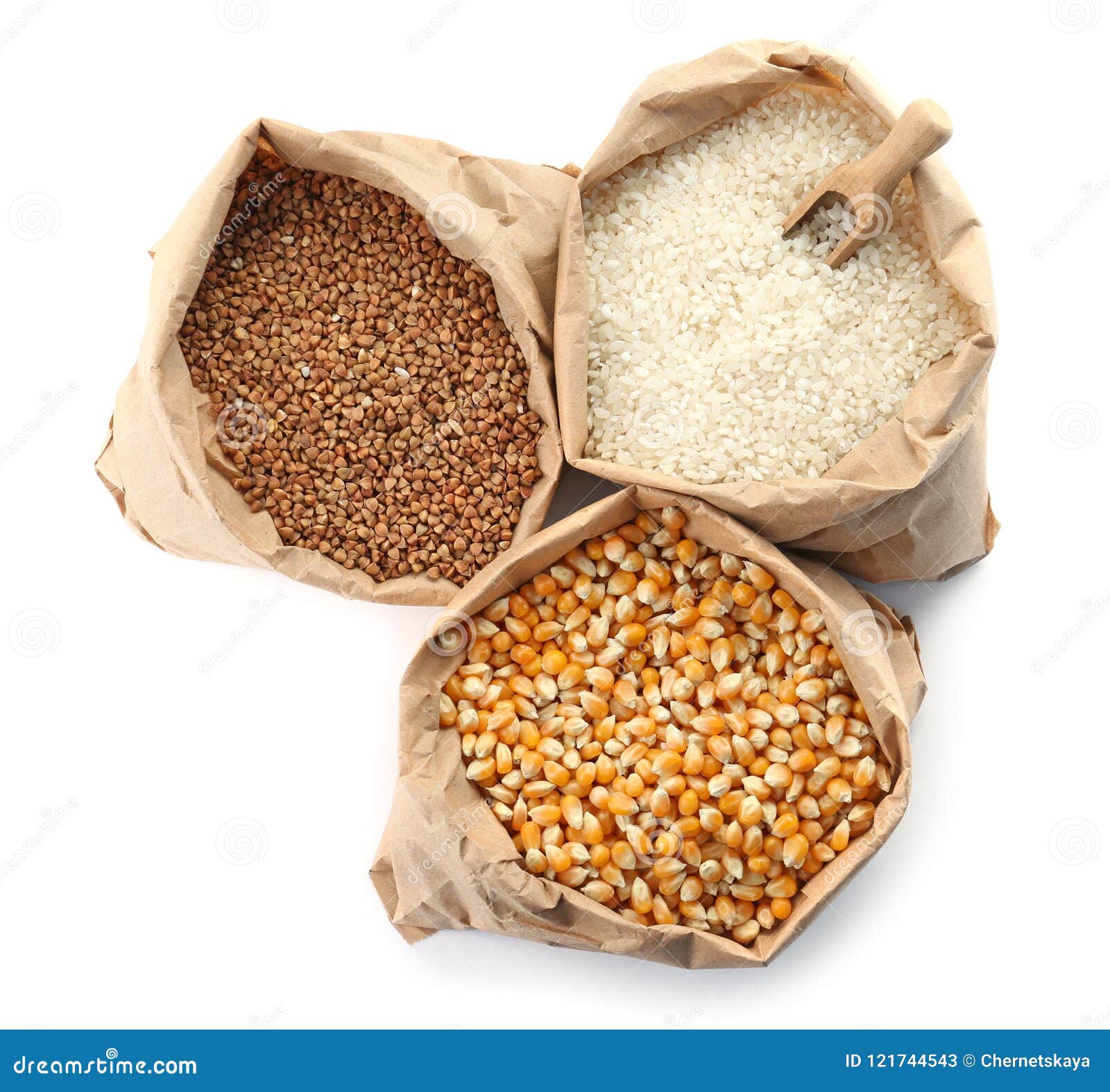 Bolsas De Papel Con Diversos Tipos De Granos Imagen de archivo - Imagen ...