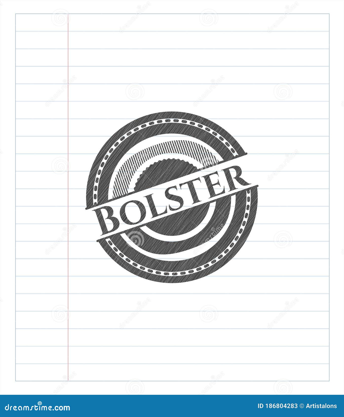 Bolster Draw With Pencil Effect. Vector Illustration. Detailed ...