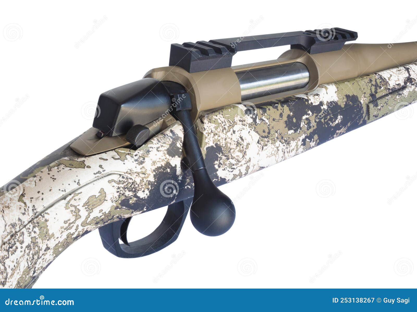 Bolt Action Receiver Rail and Trigger Underneath Stock Image - Image of ...