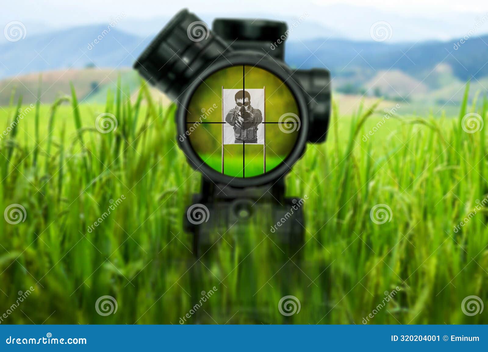 Bolt Action Sniper Rifle Aiming on Target at Shooting Range Stock Image ...