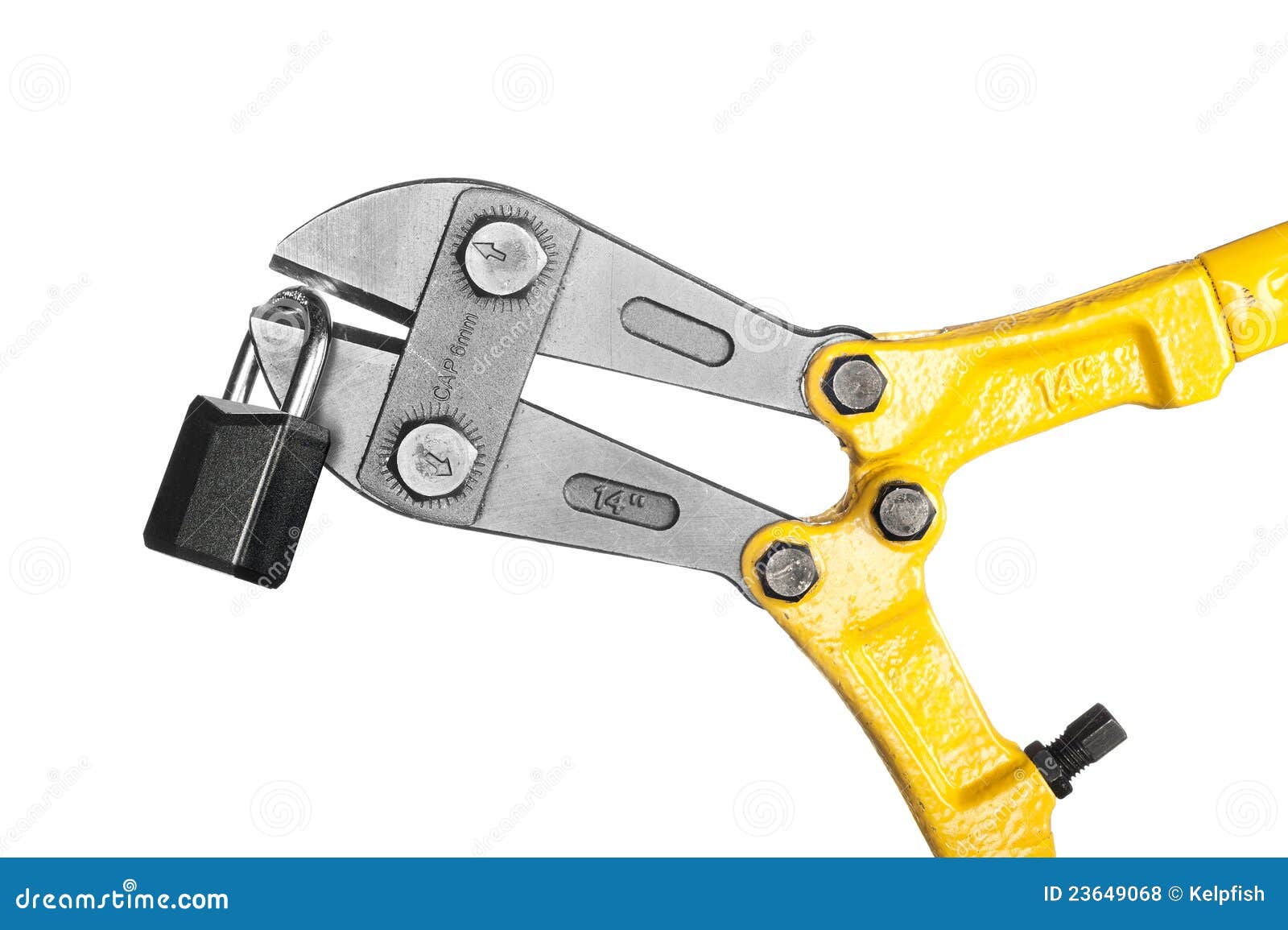 Bolt cutters on white stock photo. Image of cutters, hand - 23649068