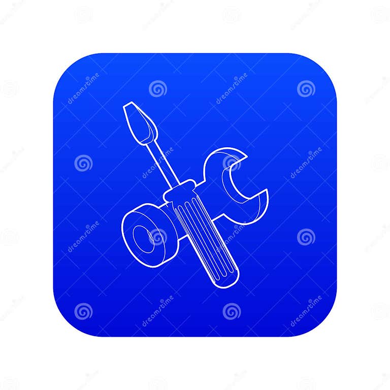 Bolt Driver Icon Blue Vector Stock Vector - Illustration of sign ...