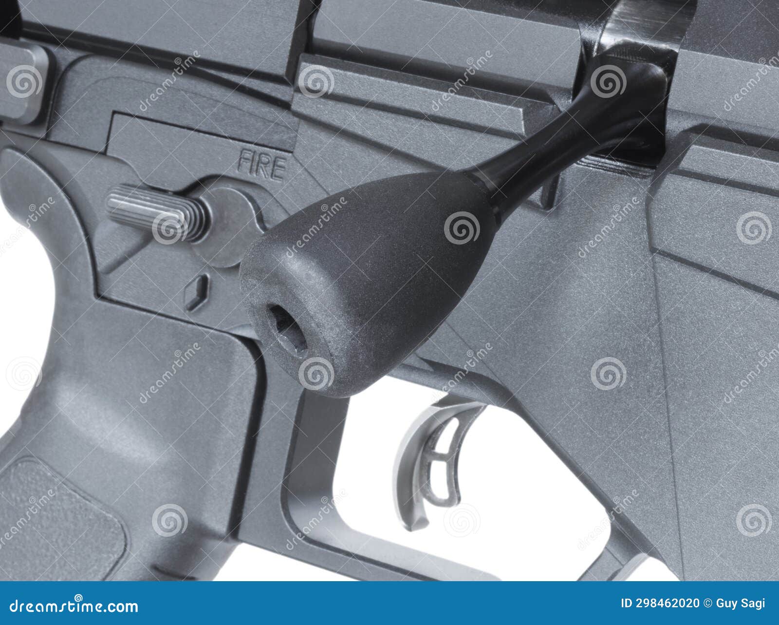Bolt handle on a rifle stock photo. Image of shooting - 298462020