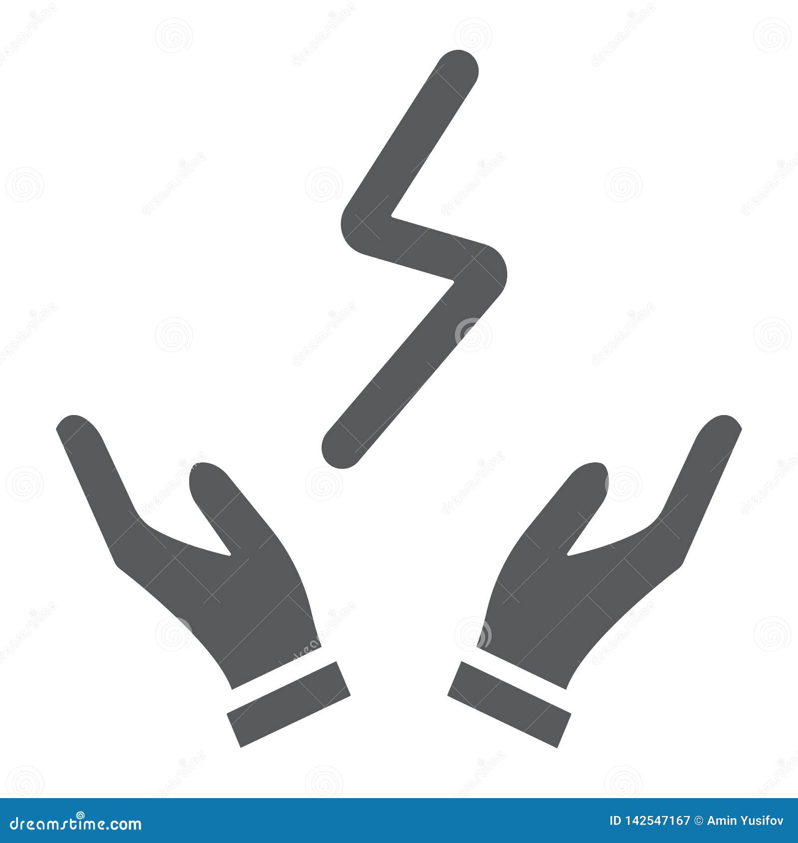 Bolt in Hands Glyph Icon, Electric and Power, Lightning Sign, Vector ...