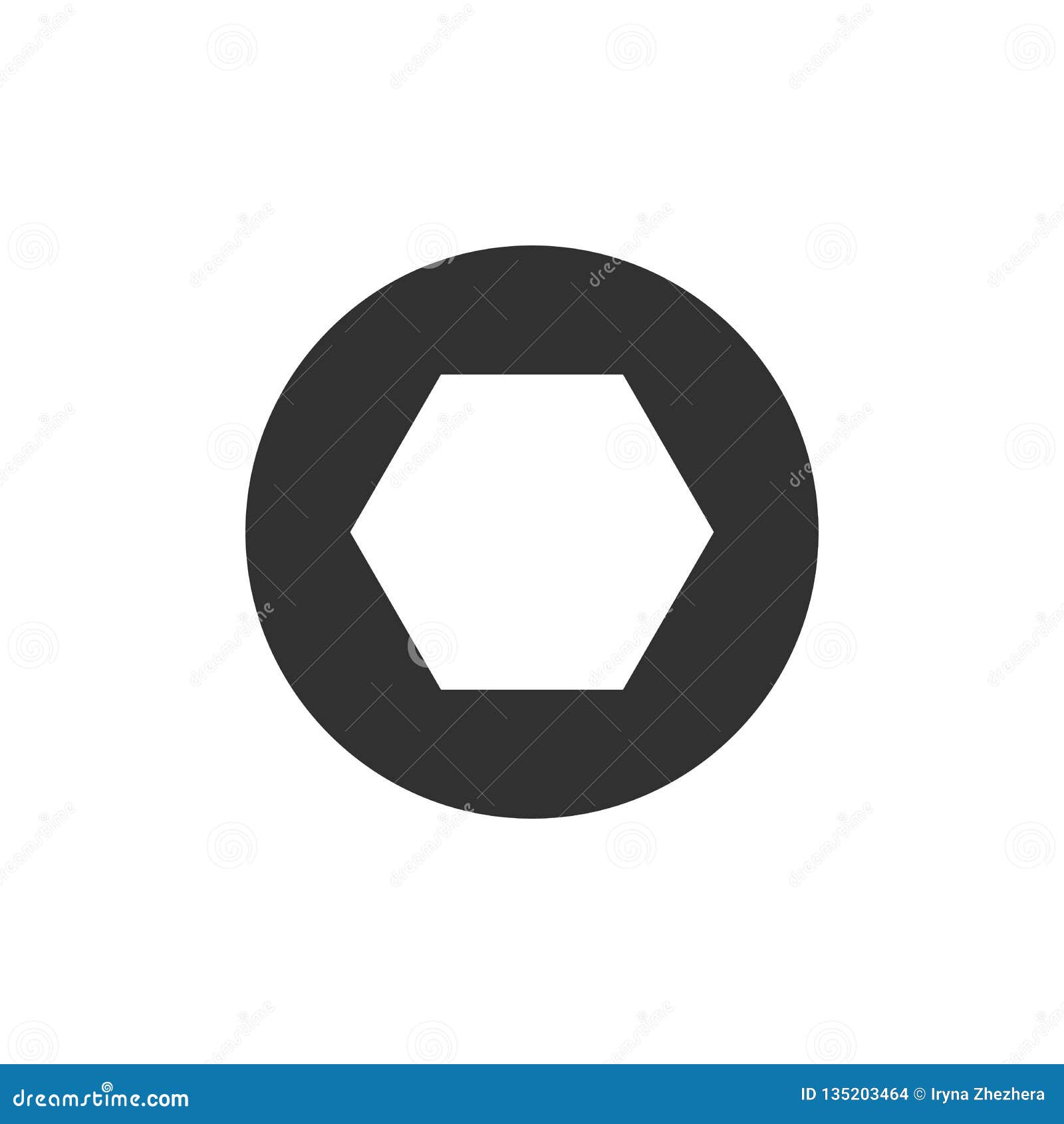 Bolt or with Hexagonal Head Icon. Vector Illustration Isolated on White ...