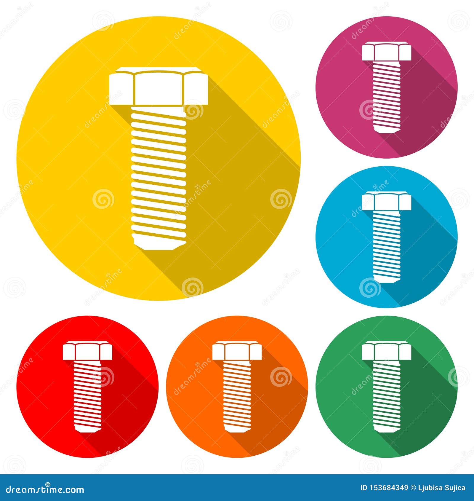 Bolt Icon Flat Design - Illustration Stock Vector - Illustration of ...