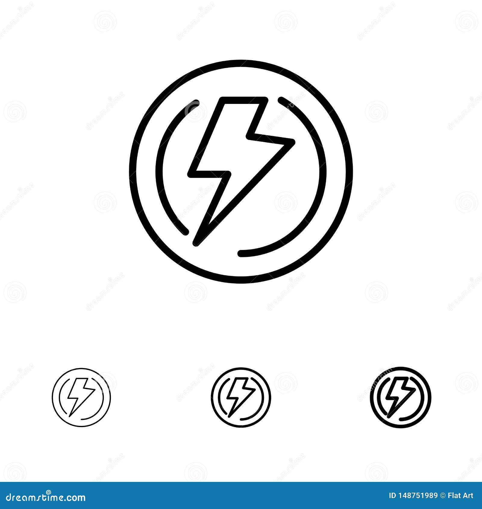 Bolt, Light, Voltage, Industry, Power Bold and Thin Black Line Icon Set ...