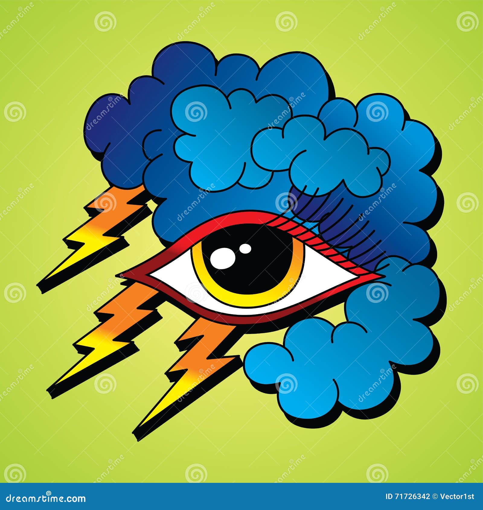 Bolt Lightning Eye Symbol Theme Stock Vector - Illustration of graphic ...