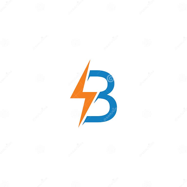 Bolt Lightning Letter B Logo Design Vector Template Stock Vector ...