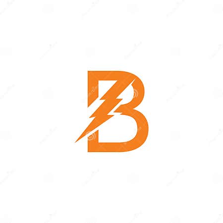 Bolt Lightning Letter B Logo Design Vector Template Stock Vector ...