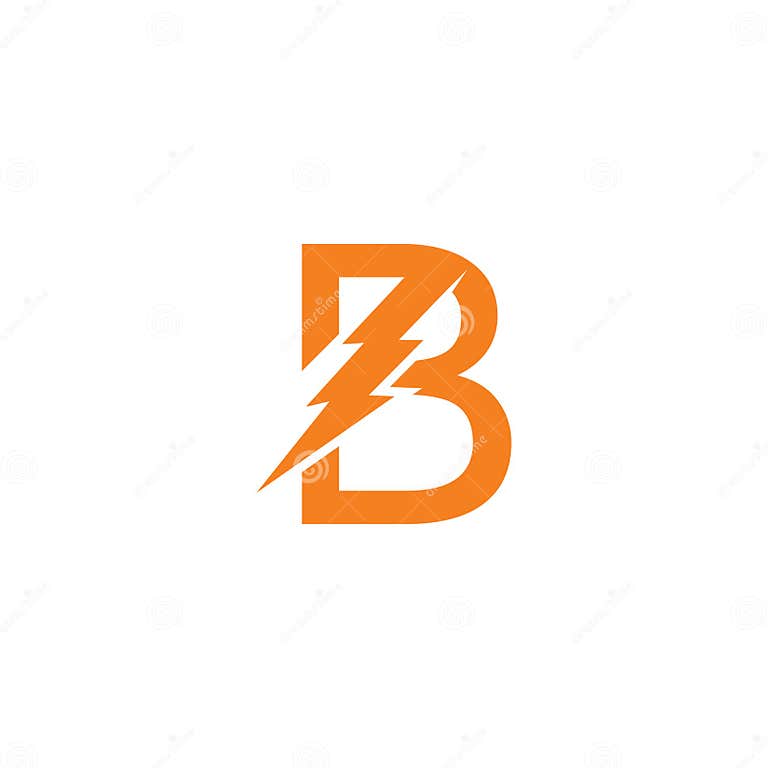 Bolt Lightning Letter B Logo Design Vector Template Stock Vector ...