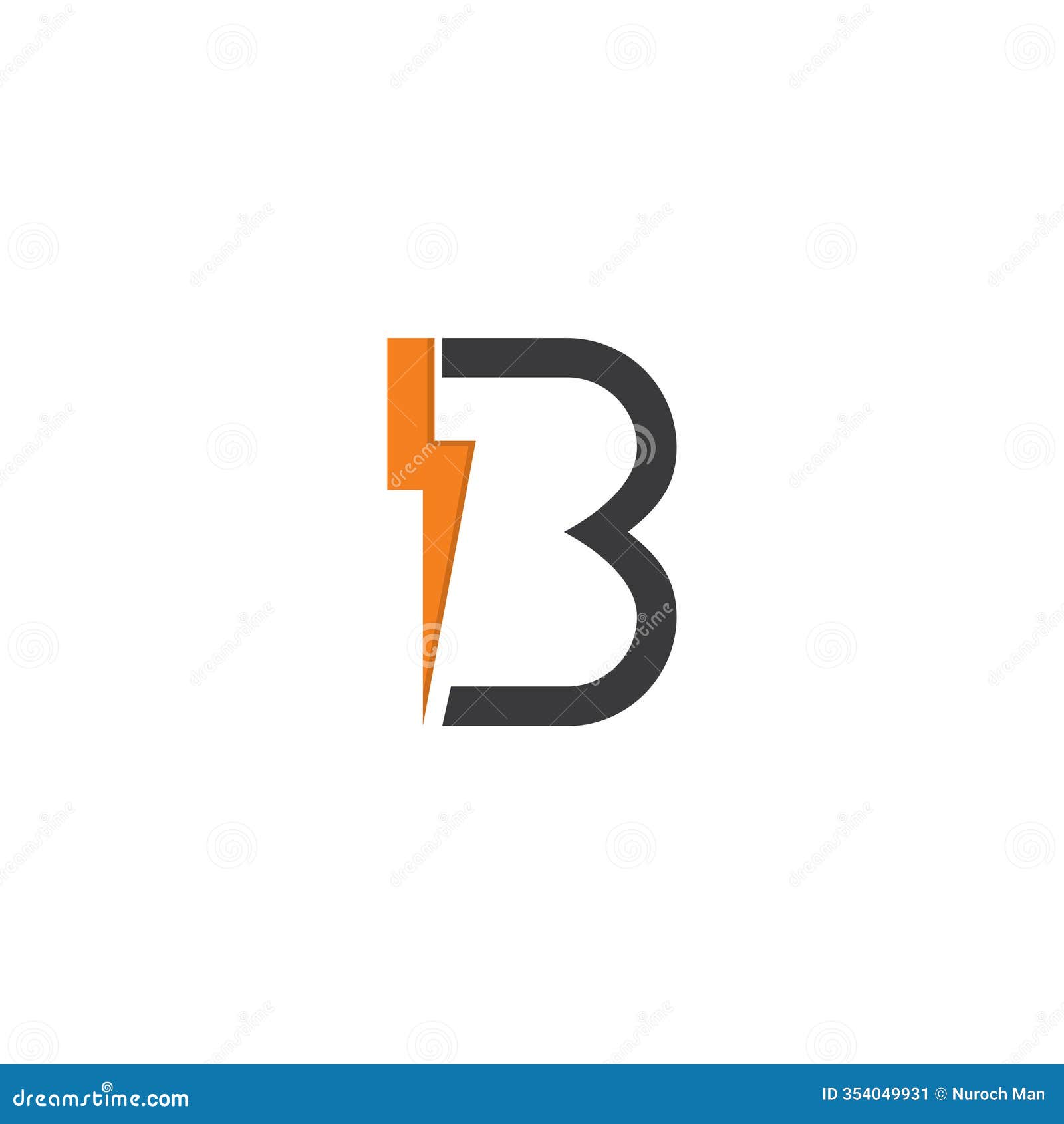 Bolt Lightning Letter B Logo Design Vector Template Stock Vector ...