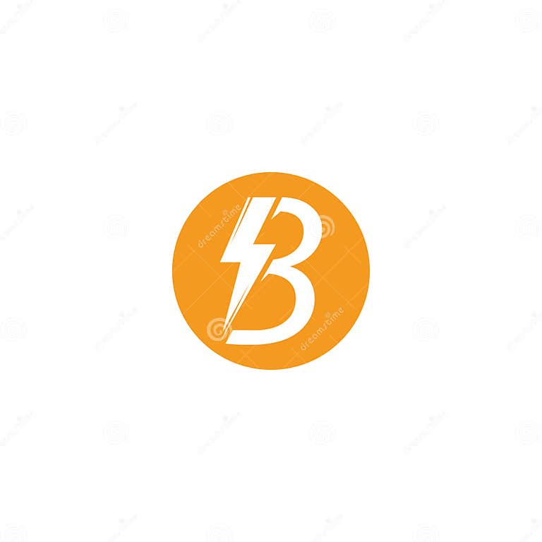 Bolt Lightning Letter B Logo Design Vector Template Stock Vector ...
