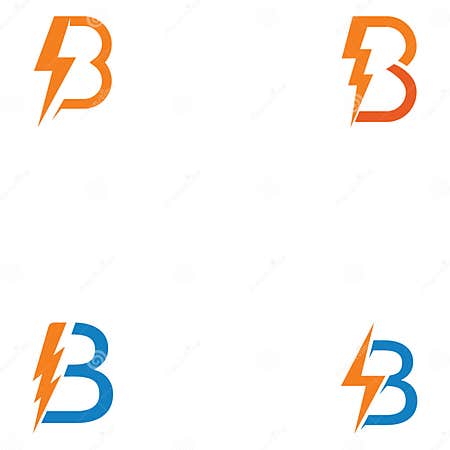 Bolt Lightning Letter B Logo Design Vector Template Stock Vector ...