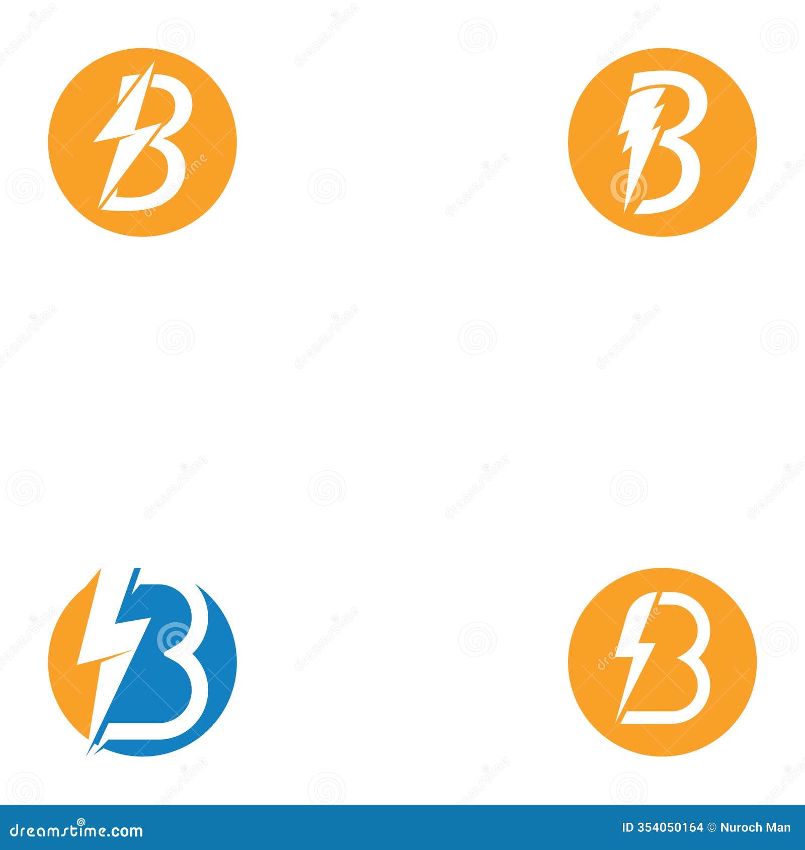 Bolt Lightning Letter B Logo Design Vector Template Stock Vector ...