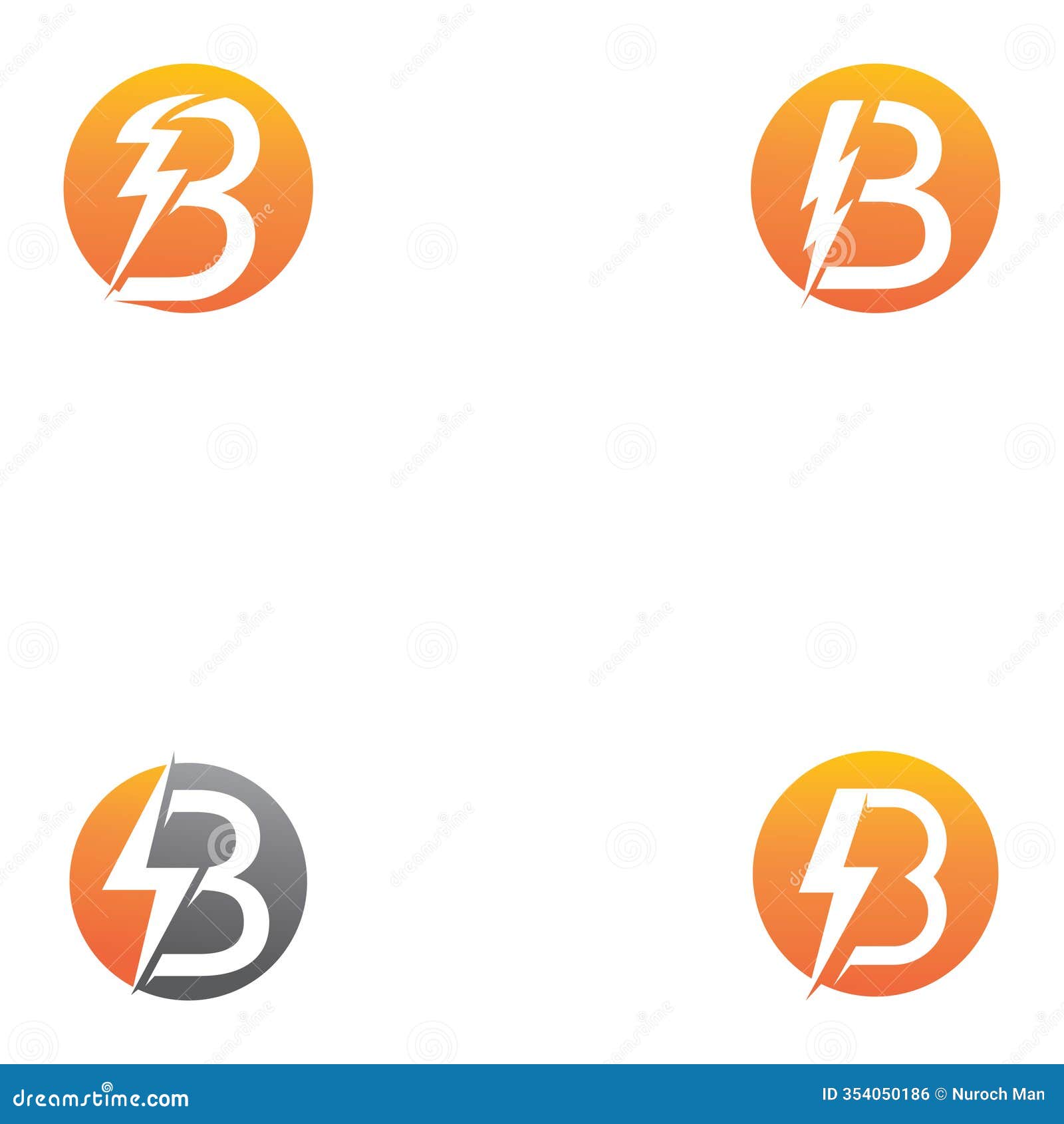 Bolt Lightning Letter B Logo Design Vector Template Stock Vector ...