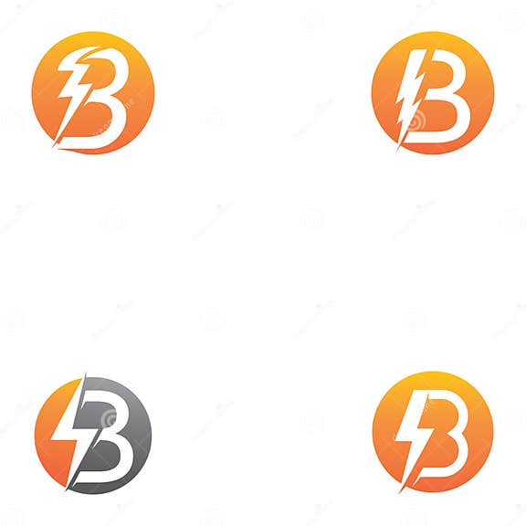 Bolt Lightning Letter B Logo Design Vector Template Stock Vector ...