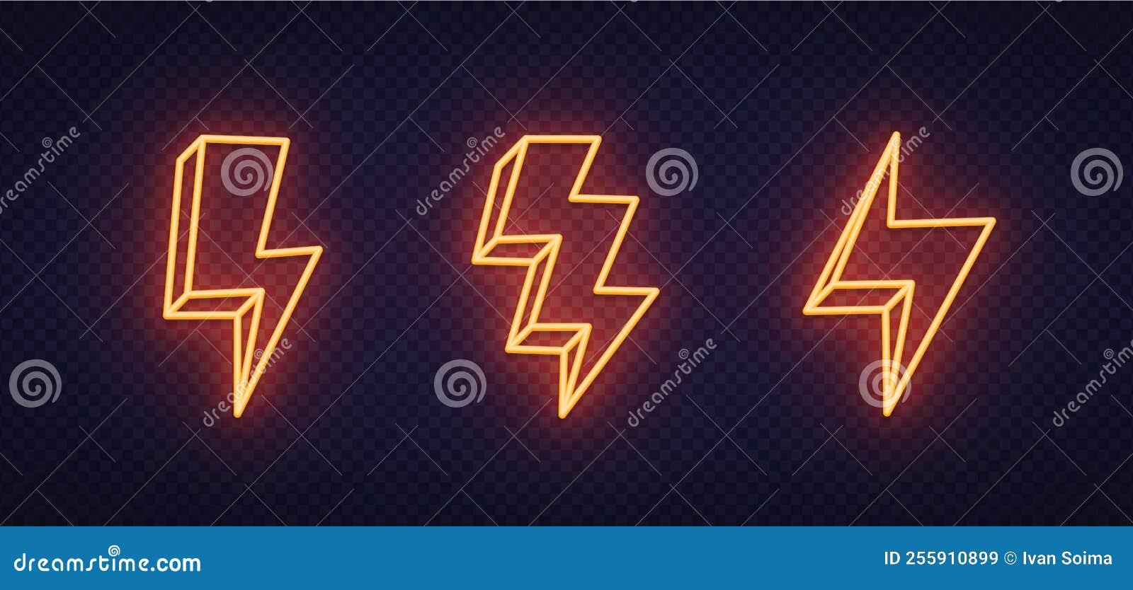 Bolt Neon Set, Great Design for Any Purposes. Vector Illustration Set ...