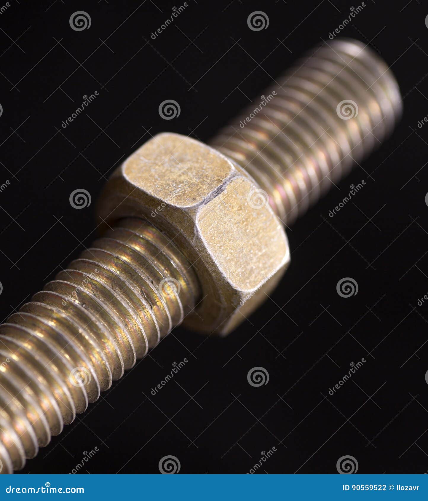 Bolt and nut close-up stock photo. Image of construction - 90559522