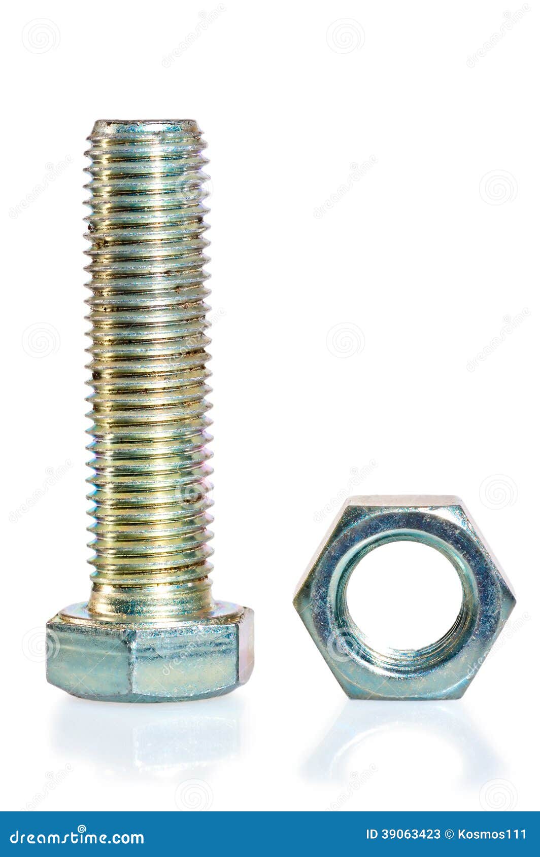 Bolt and Nut Closeup on White Background Stock Image - Image of ideas ...
