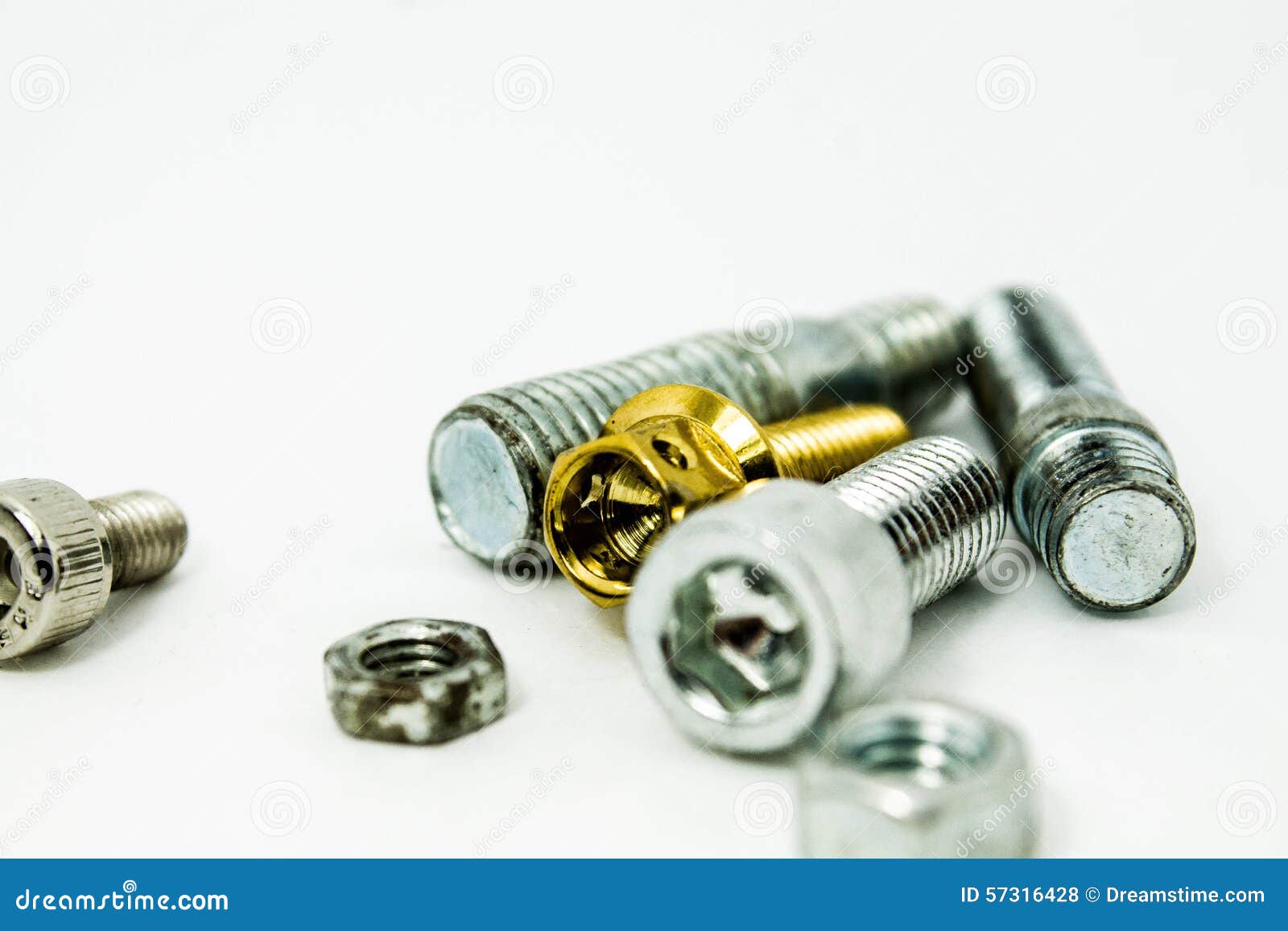 Bolt Nut Gold for Motorcycle Stock Photo - Image of motorcycle, white ...