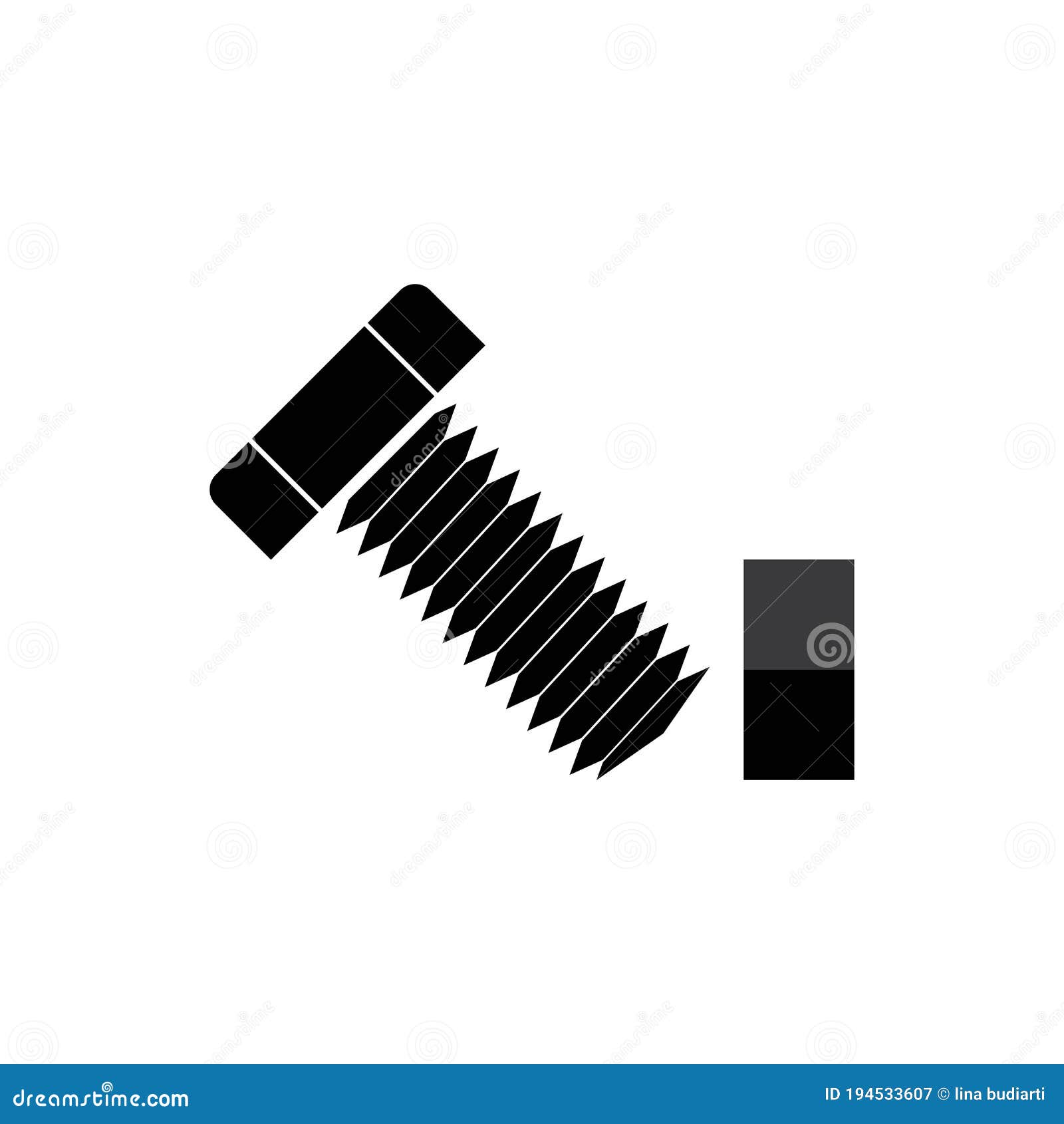 Bolt Nut Icon stock illustration. Illustration of isolated - 194533607