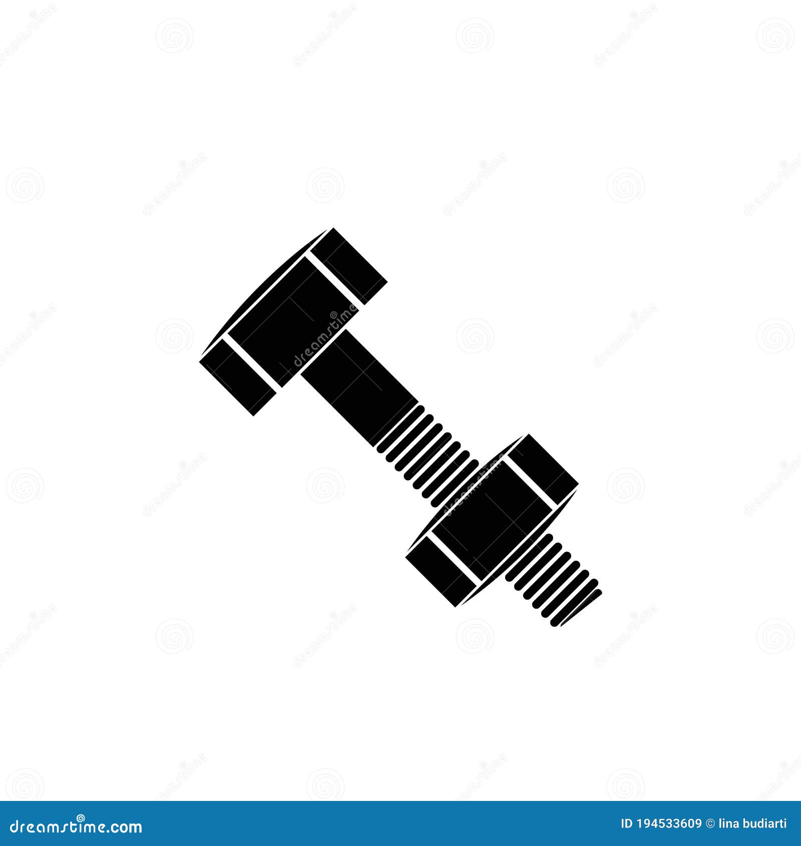 Bolt Nut Icon stock illustration. Illustration of design - 194533609