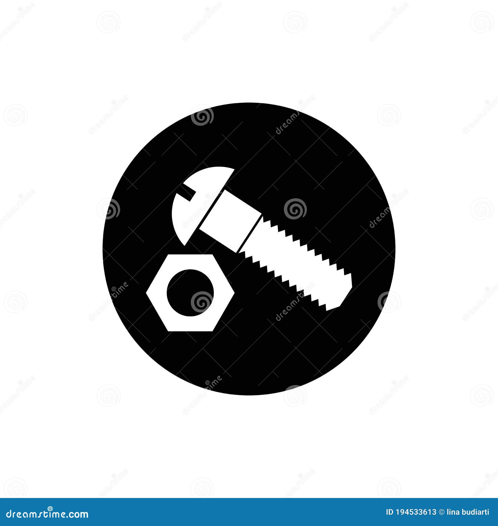 Bolt Nut Icon stock illustration. Illustration of repair - 194533613