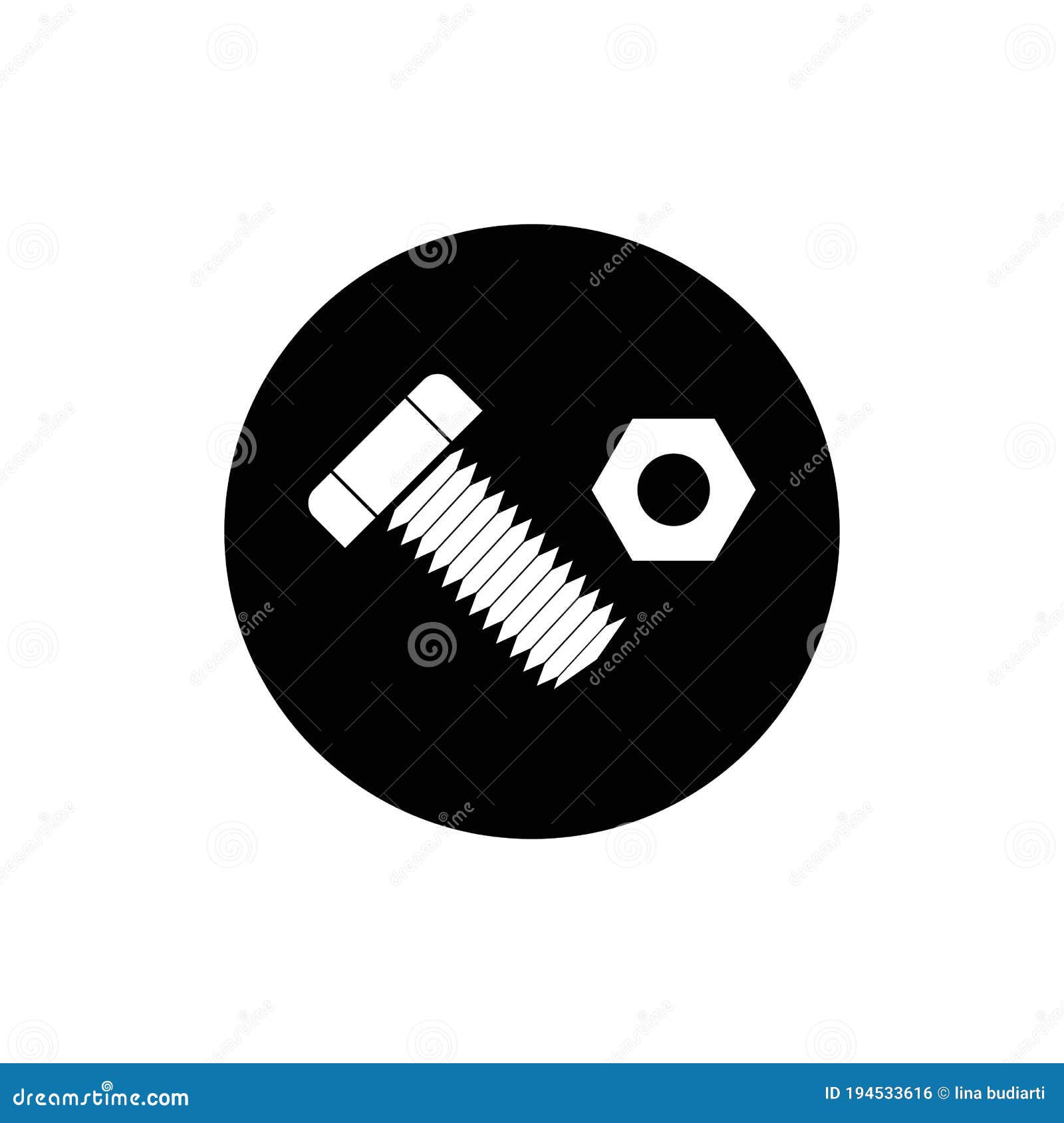 Bolt Nut Icon stock illustration. Illustration of tool - 194533616