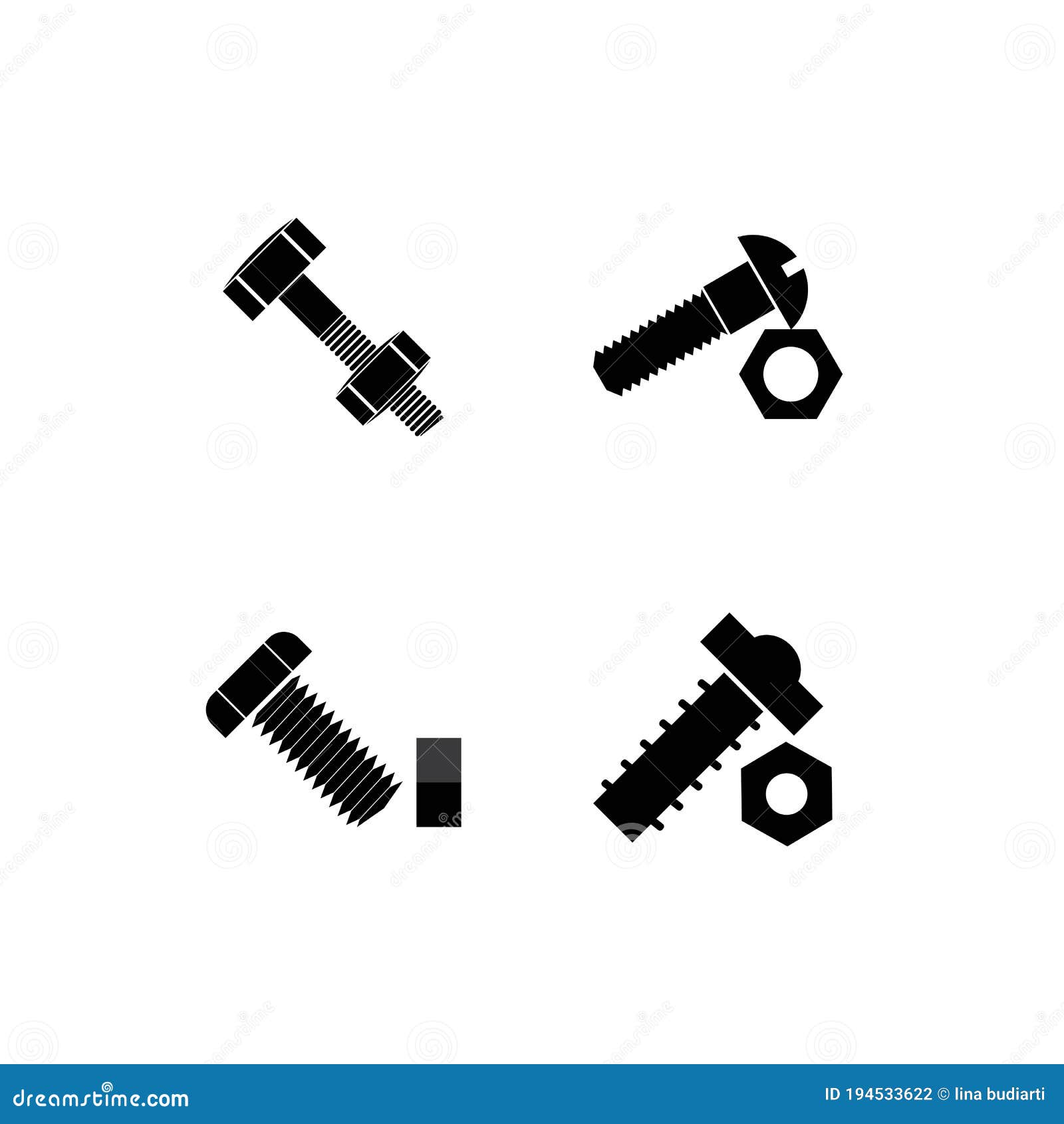 Bolt Nut Icon stock illustration. Illustration of construction - 194533622