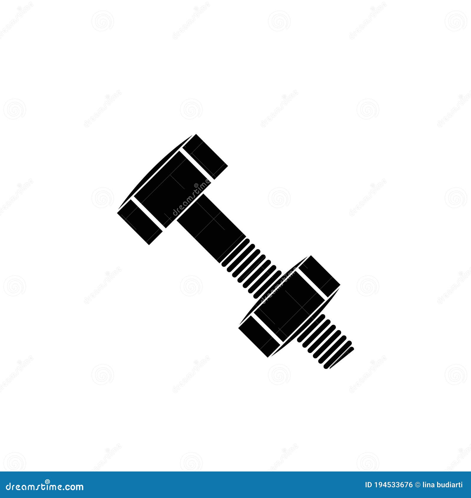 Bolt Nut Icon stock vector. Illustration of building - 194533676