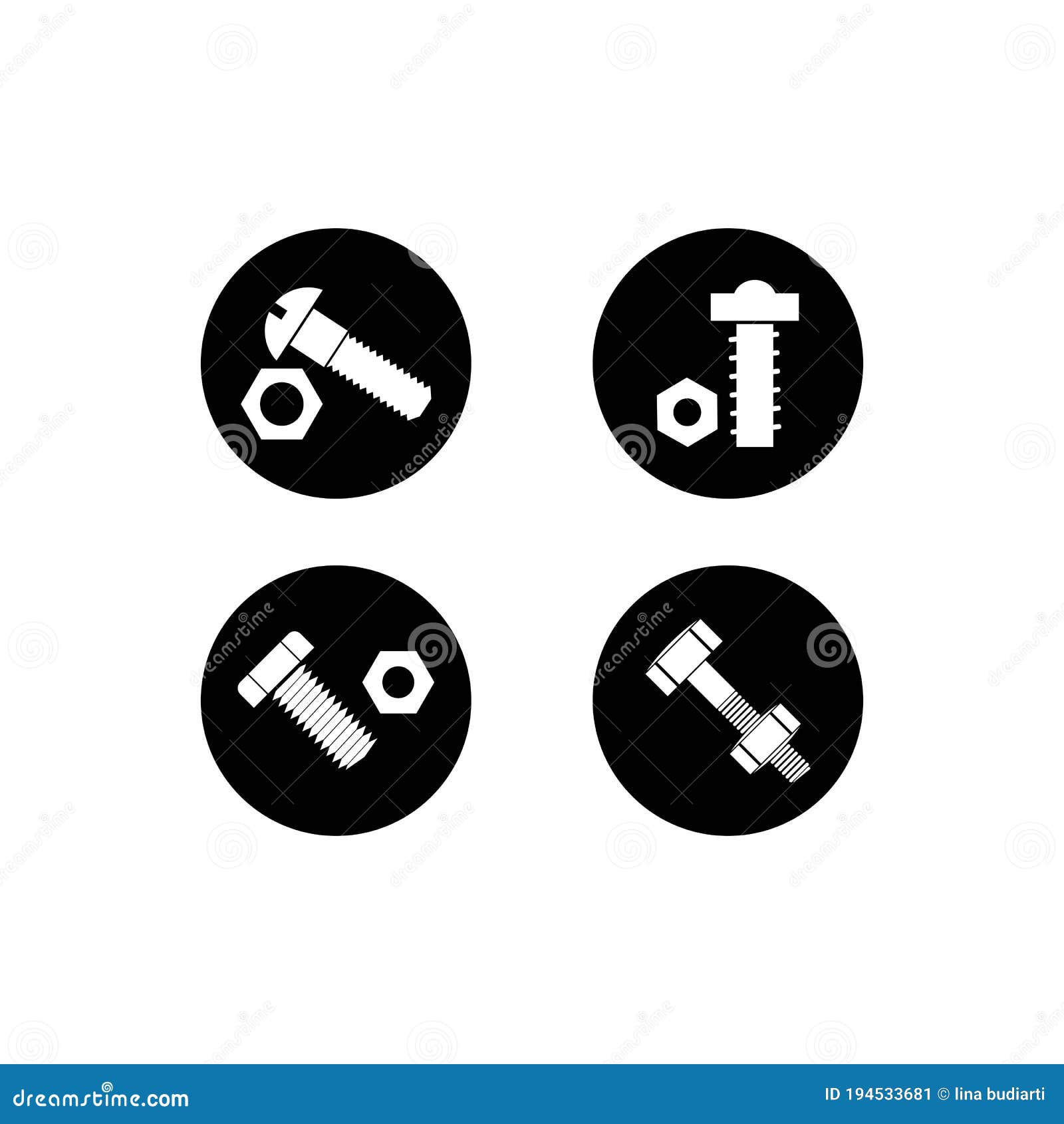 Bolt Nut Icon stock vector. Illustration of graphic - 194533681