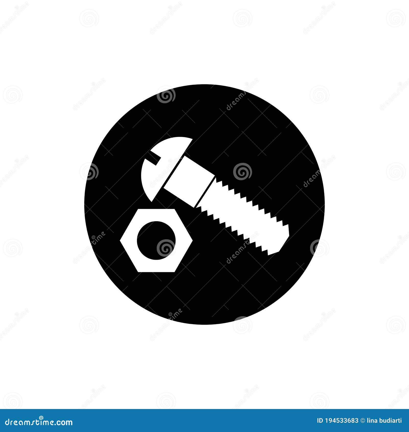 Bolt Nut Icon stock vector. Illustration of structural - 194533683