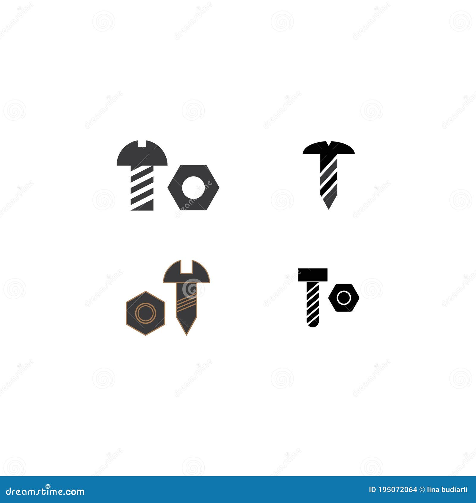 Bolt Nut Icon stock vector. Illustration of bolt, structural - 195072064